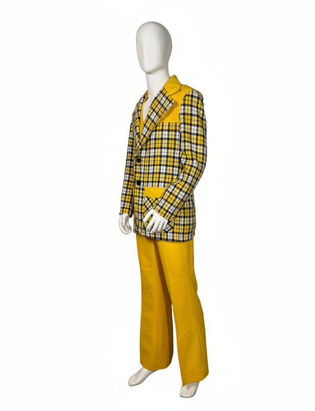 1970's Three Piece Lounge Singer's Yellow Plaid Suit Size 42R – Antique ...